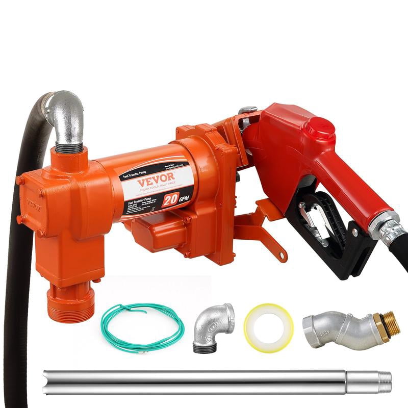 Fuel transfer pump, 12V DC 20 GPM 1/4 HP, gasoline extraction pump with ...