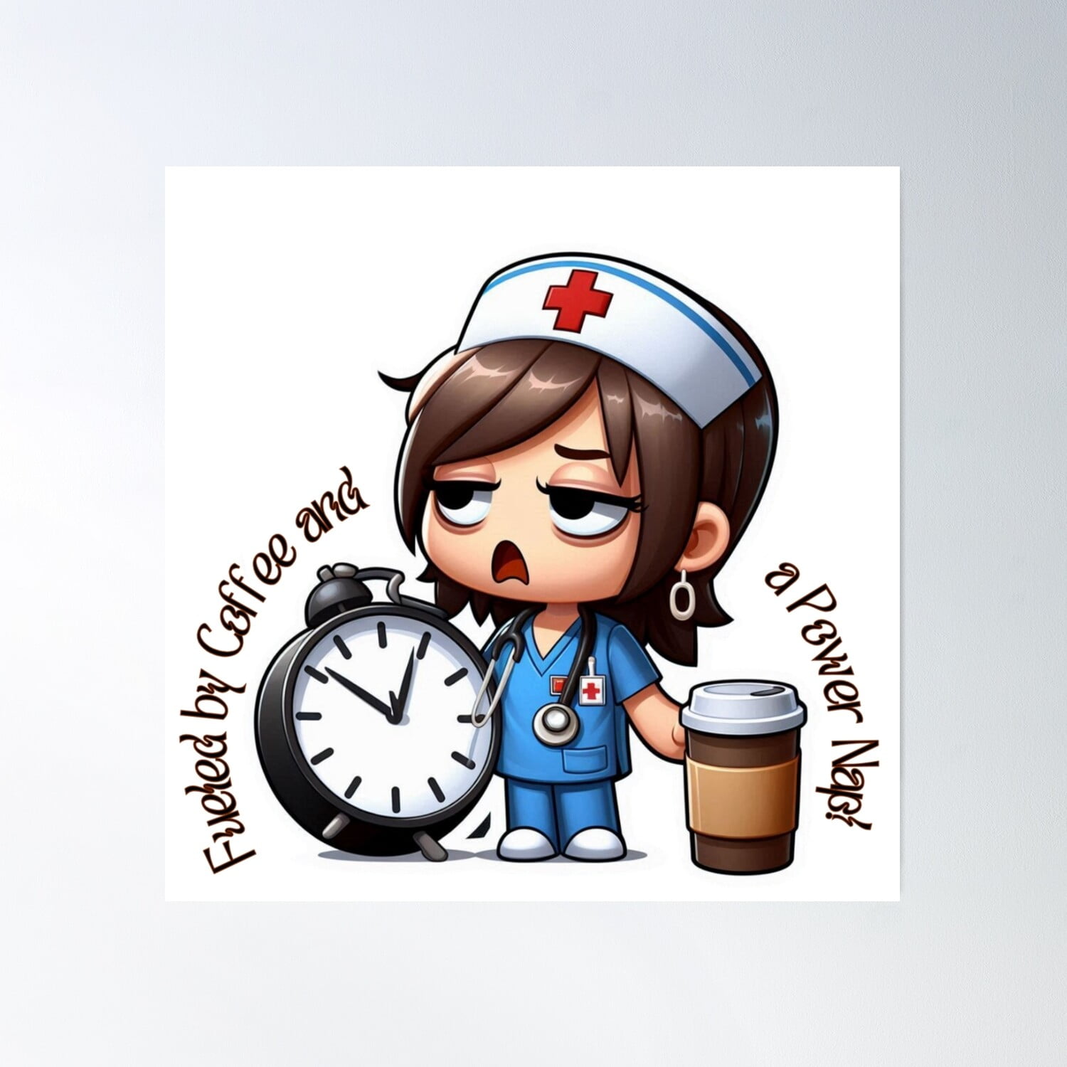 Fueled By Coffee And A Power Nap Poster Wall Art, Modern Wall Decor ...