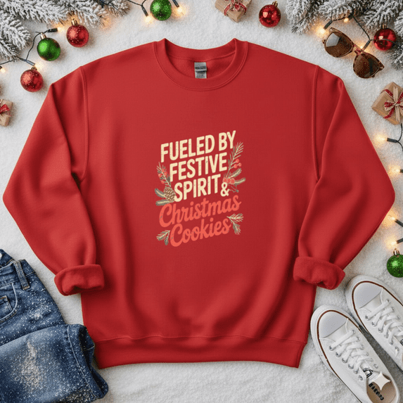 Fueled By Festive Spirit Christmas Cookies Cheer Graphic Design ...