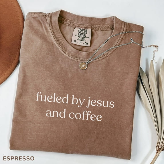 Fueled by Jesus and Coffee Shirt, Funny Christian Tee, Religious Shirts ...