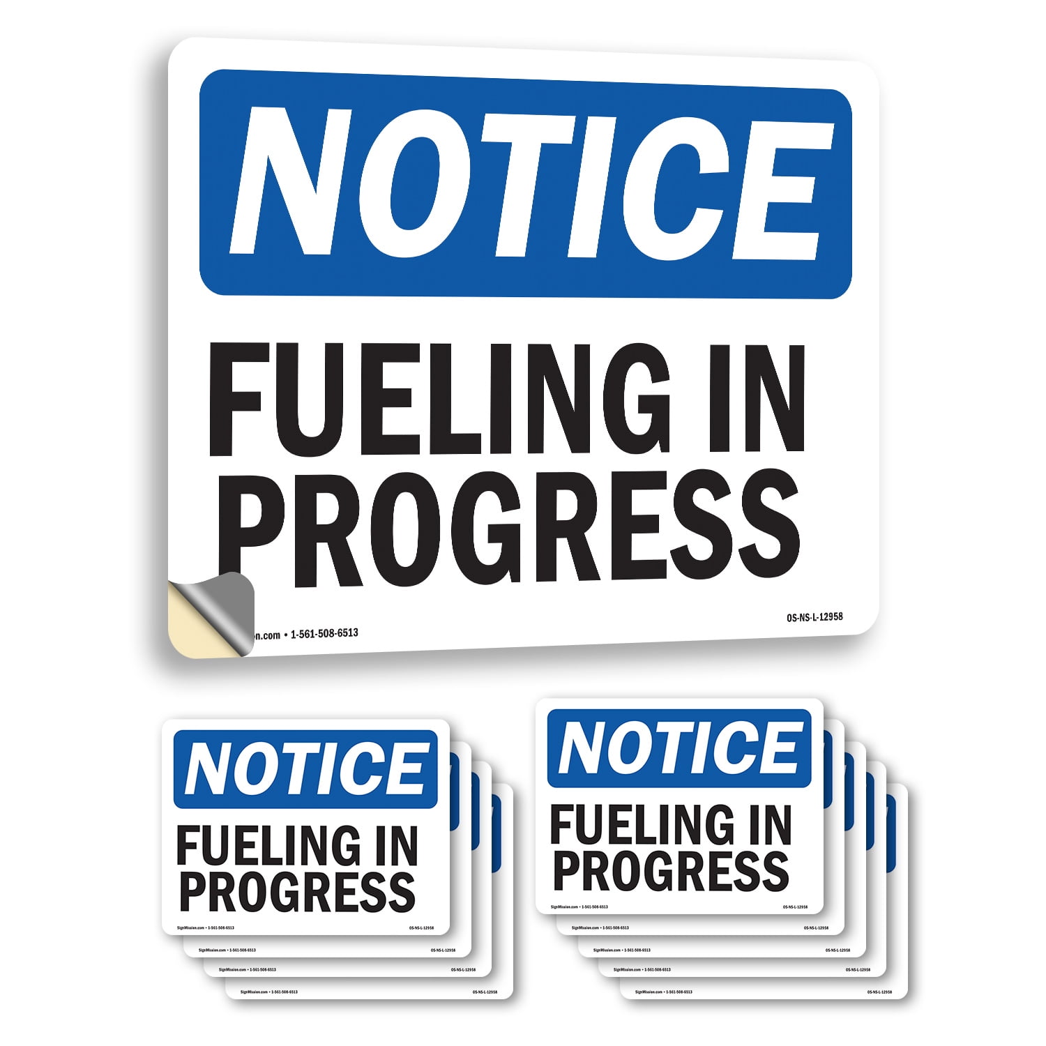 Fueling In Progress OSHA Notice Vinyl Decal Label 24 Inch x 18 Inch ...