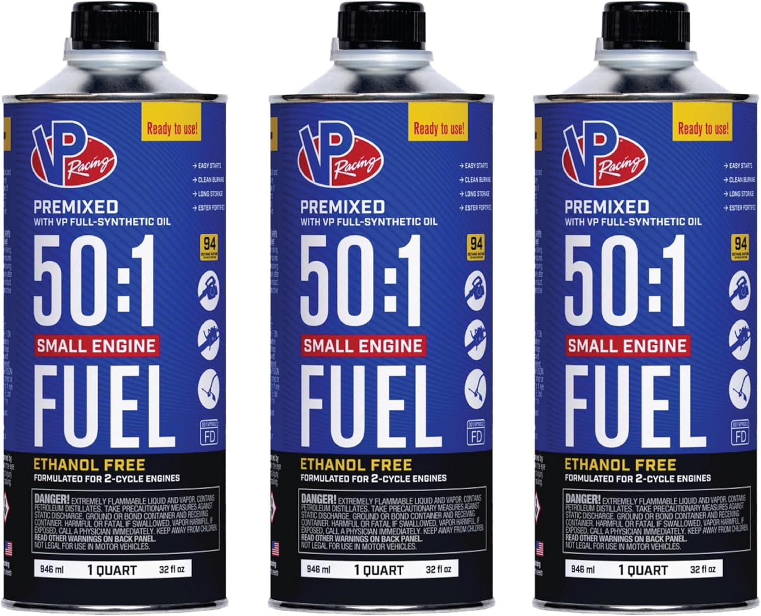 Fuels 6235 SEF 50:1 Premixed 2-Cycle Small Engine Fuel, Quart (3 Pack ...