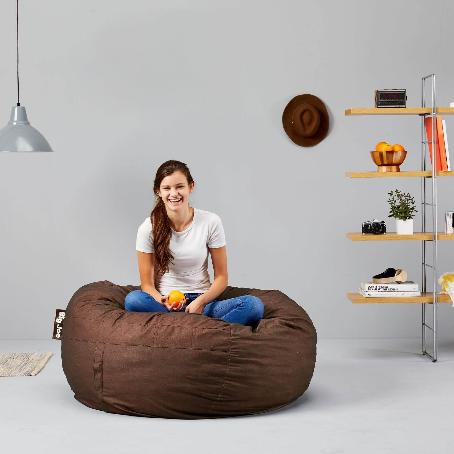 Big Joe Fuf Large Foam Filled Bean Bag Chair with Removable Cover, 4 ...