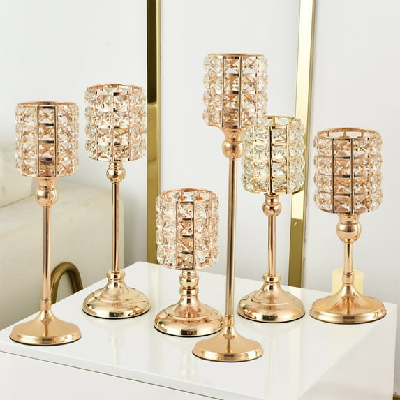 Fufafayo 1Pcs Crystal Candle Holder, Crystal Candle Holder, Glass ...