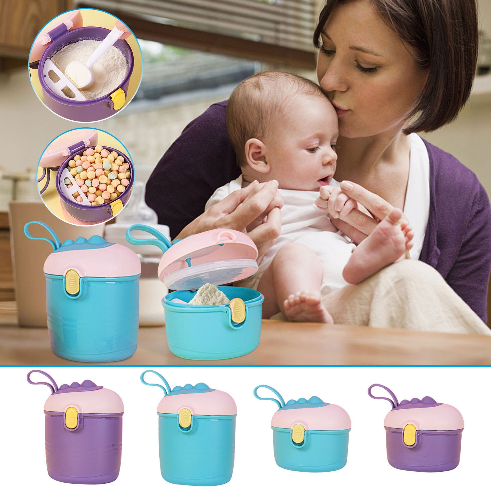 Fufafayo 2Pcs Baby Milk Powder Container, Portable Milk Powder ...