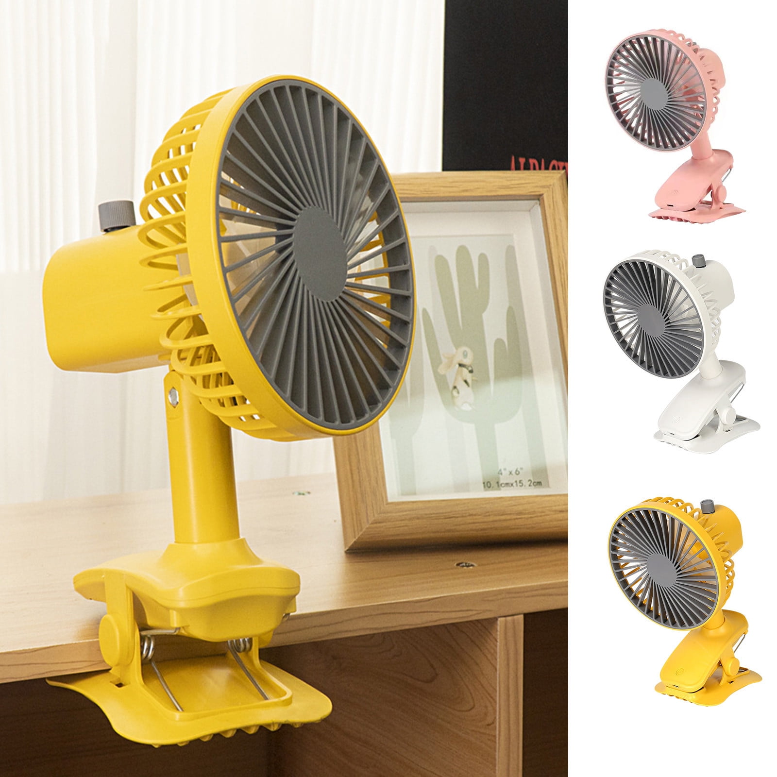 Fufafayo 3Pcs Clip Fan, Large Wind Clip Shaking Fan, USB Stroller Clip ...