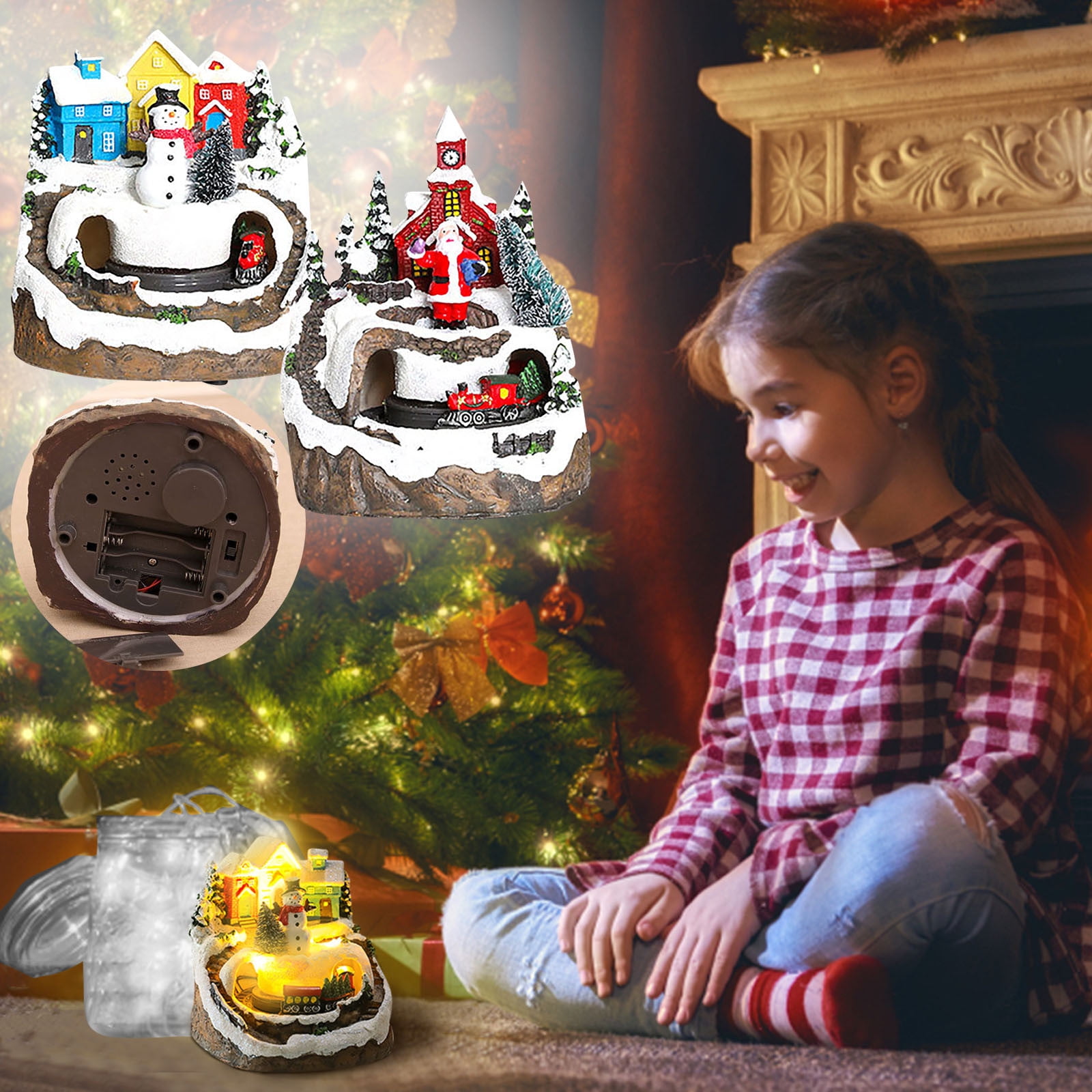 Fufafayo under $5 2Pcs Christmas Music Box, Rotating Christmas Music ...