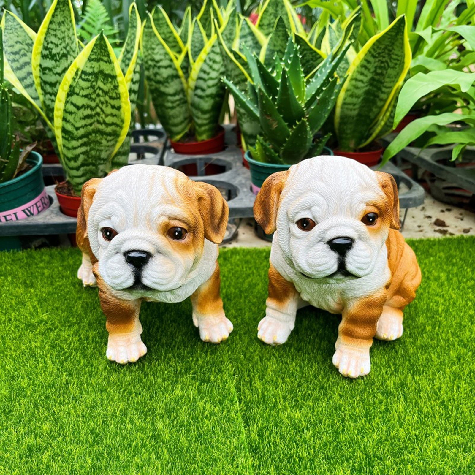 Fufafayo under $5 2Pcs Garden Statues, Garden Statues of Pekingese Dog ...