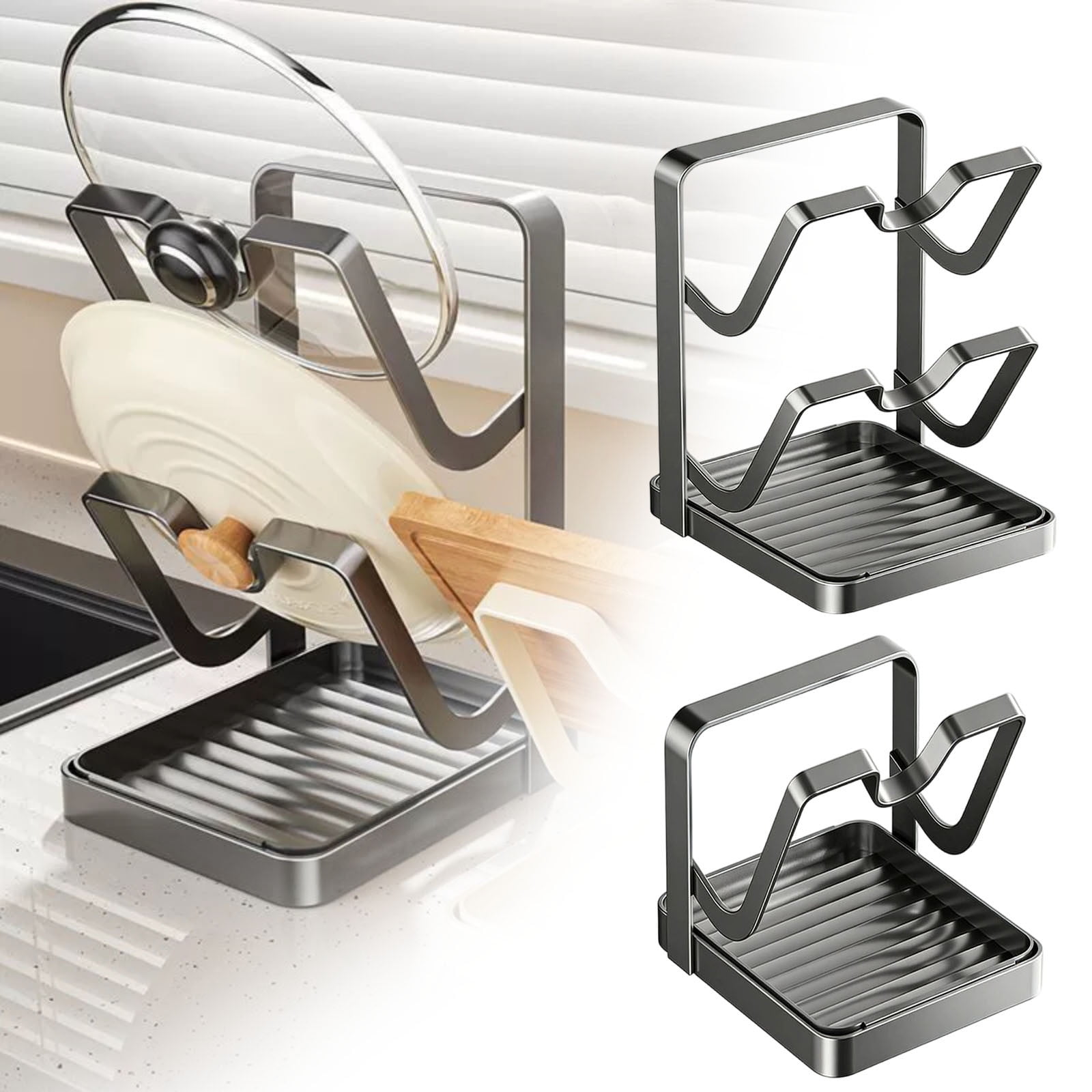 Fufafayo under $5 2Pcs Kitchen Utensil Holder, Kitchen Organizer Rack ...