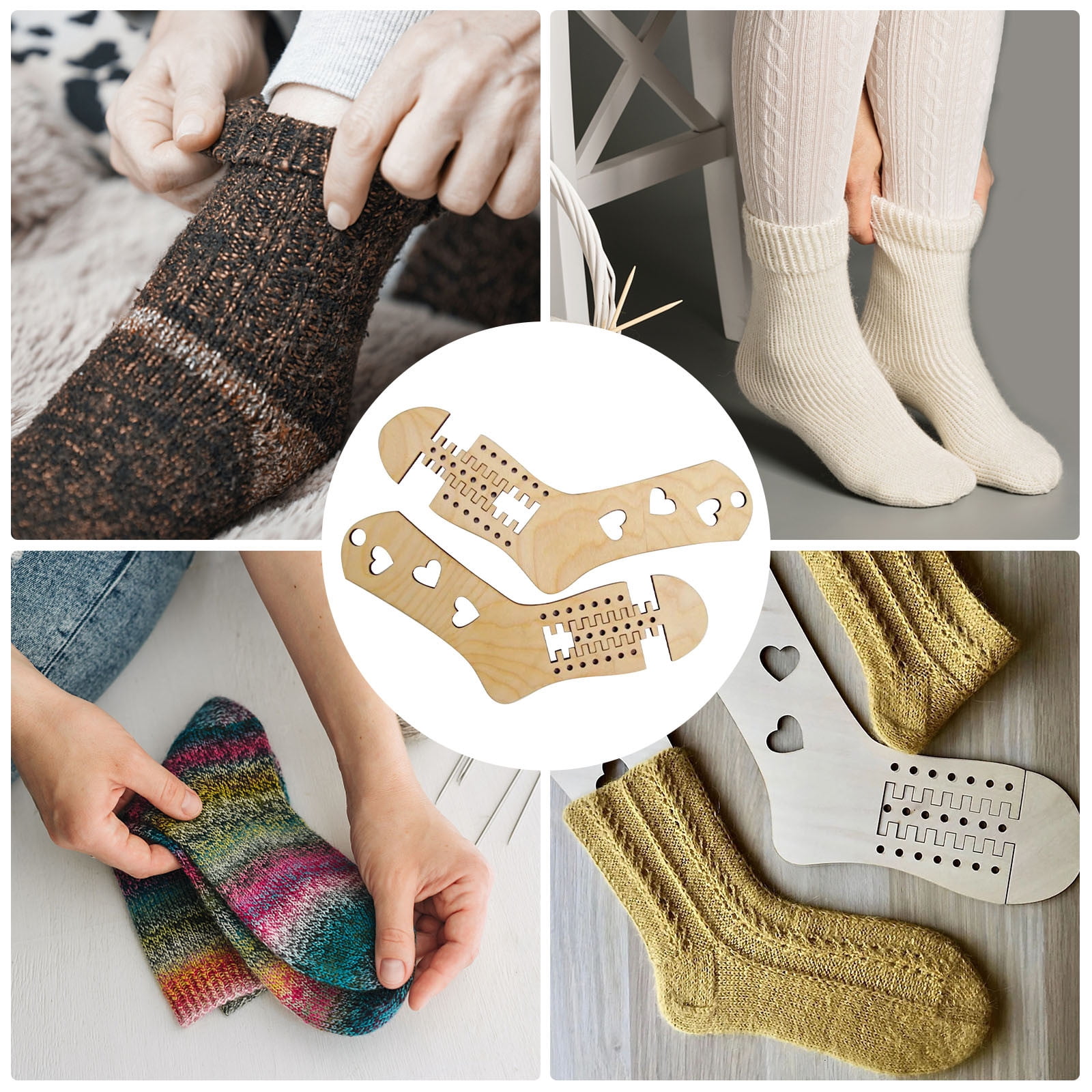 Fufafayo under $5 2Pcs Sock Blockers, Wooden Sock Blockers, Knitting ...