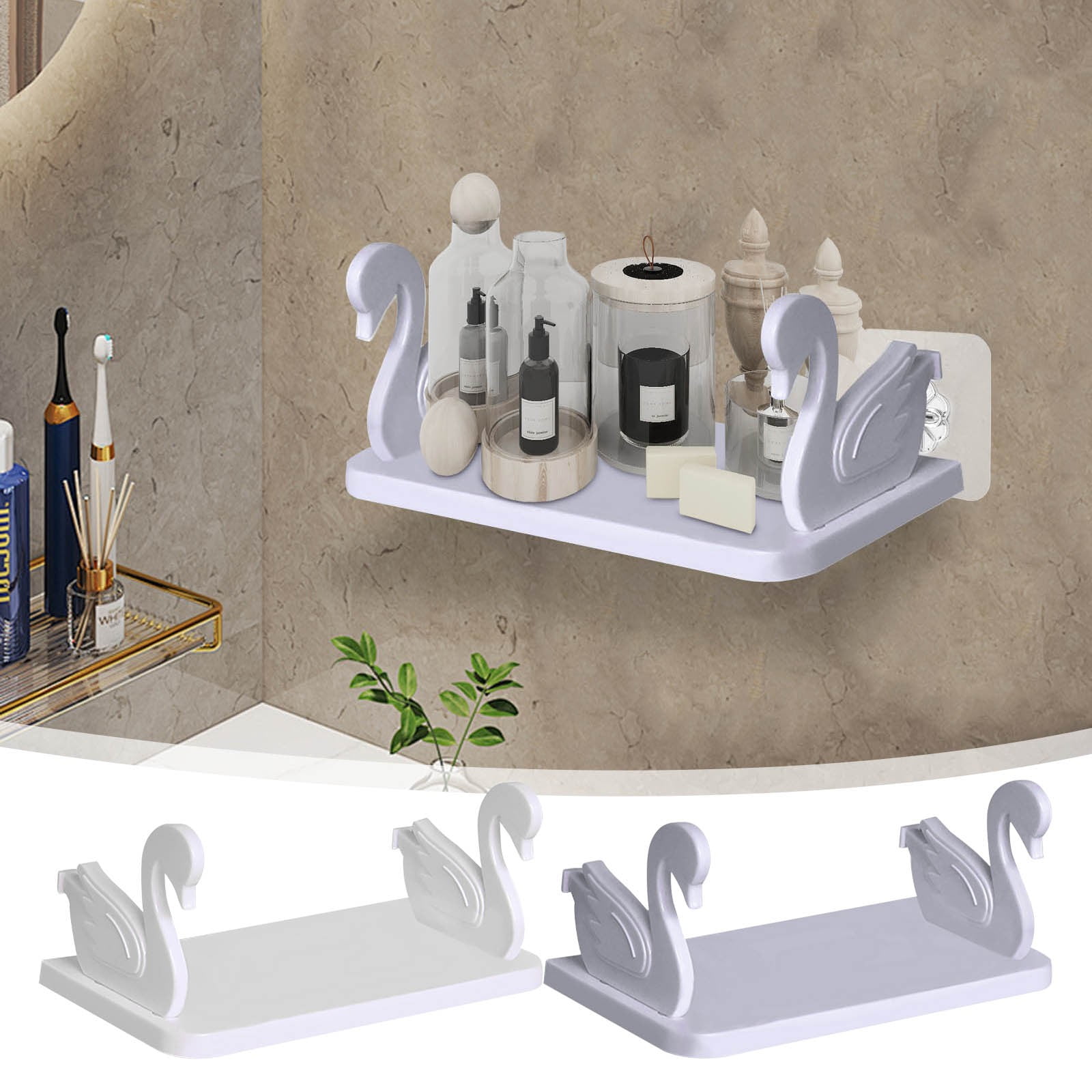 Fufafayo under $5 2Pcs Wall Mount Shelf, Wall Mount Shelf, No Drill ...