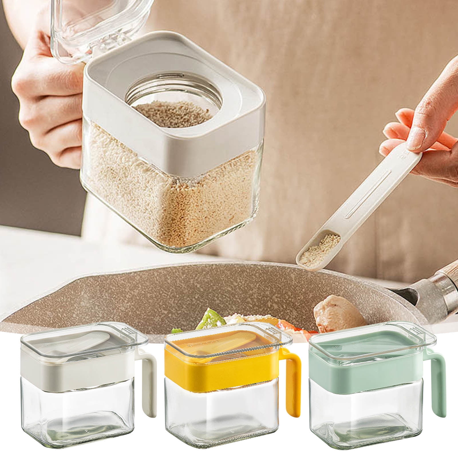 Fufafayo under $5 3Pcs Seasoning Jars Set, Seasoning Box Kitchen Set ...