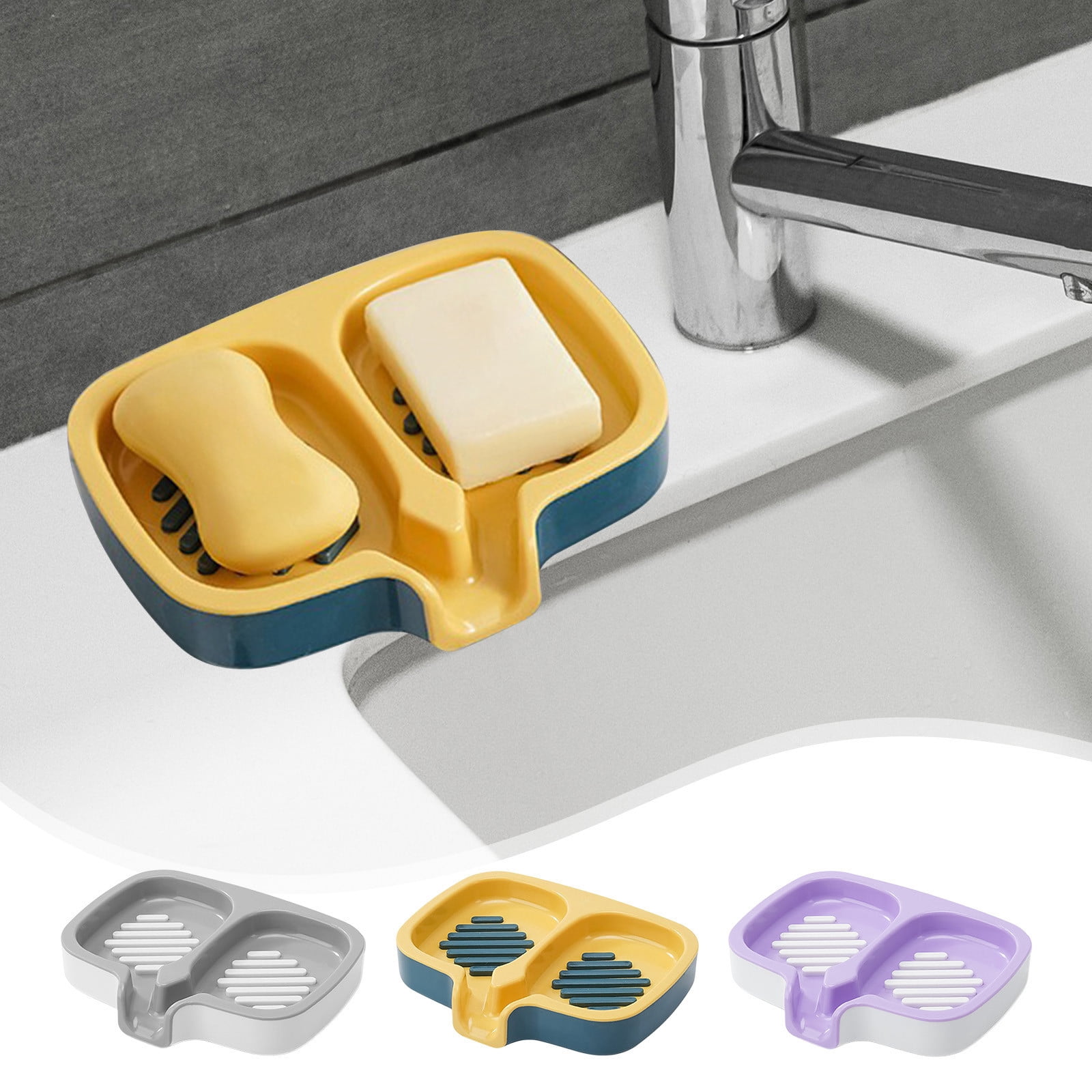 Fufafayo under $5 3Pcs Soap Dish, Soap Box and Soap Dish with Double ...
