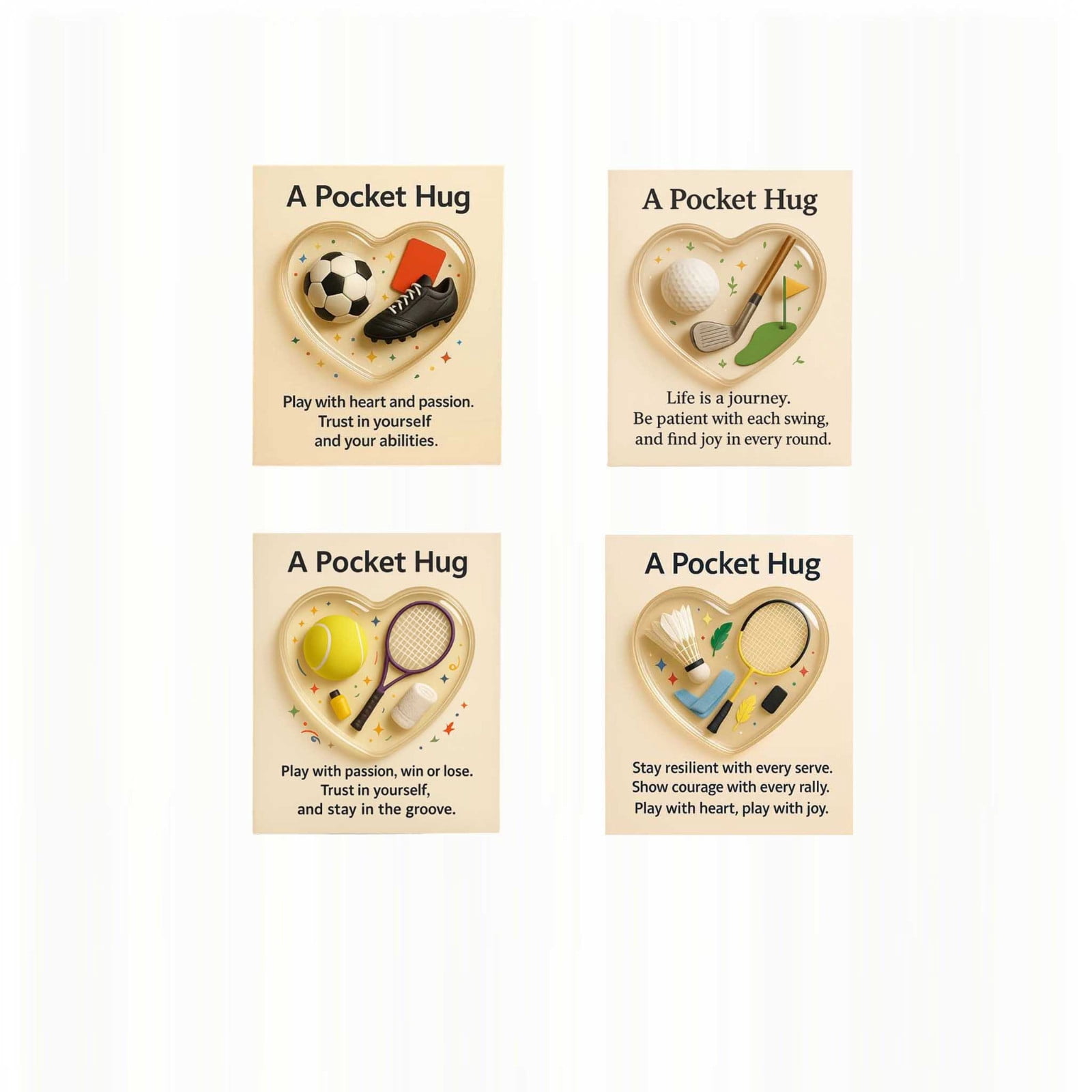 Fufafayo under $5 4Pcs Sports Wall Decor, Sports Ornament, Pocket Hug ...