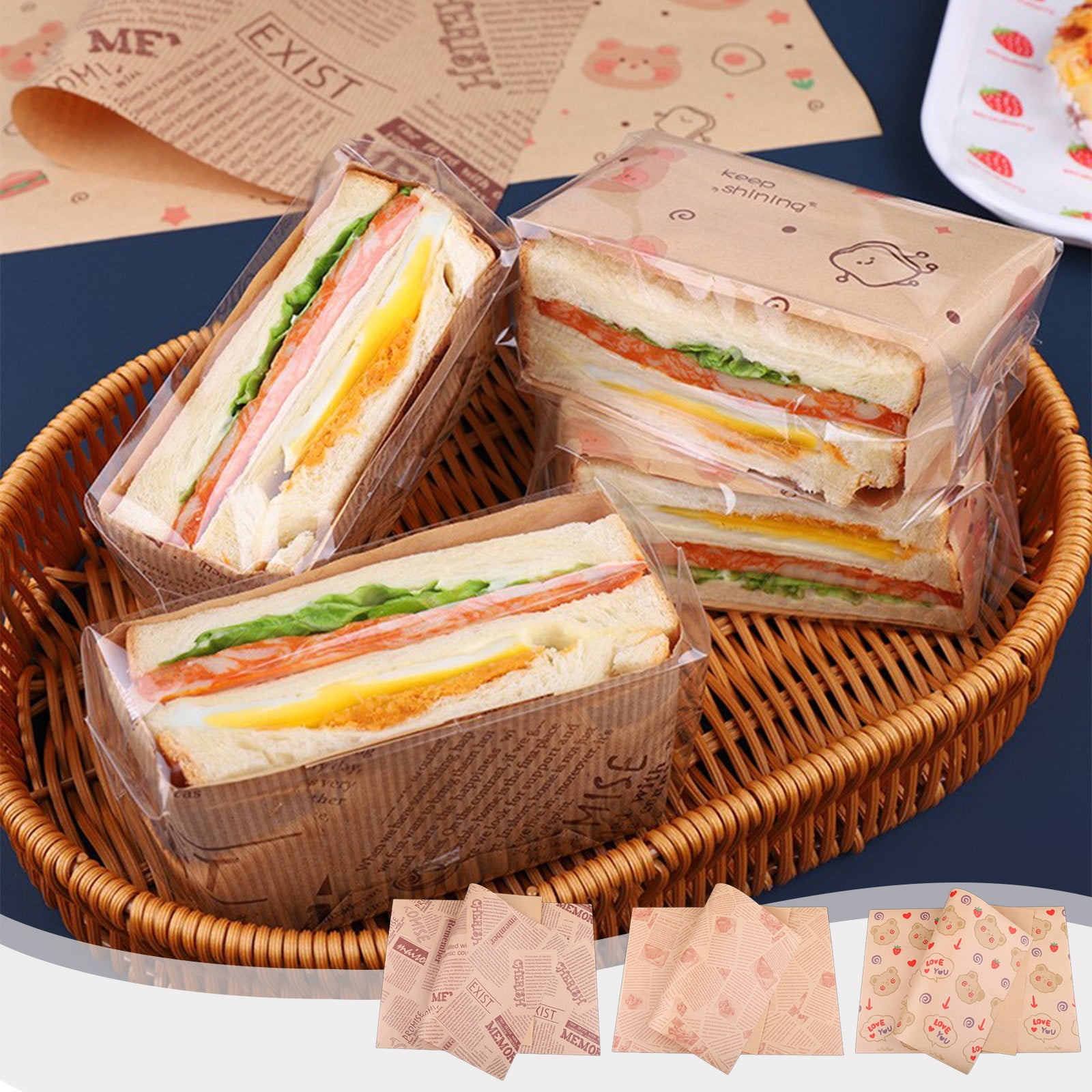 Fufafayo under $5 50 Sheets Deli Paper, 14.9x11Inch Sandwich Wrapping ...