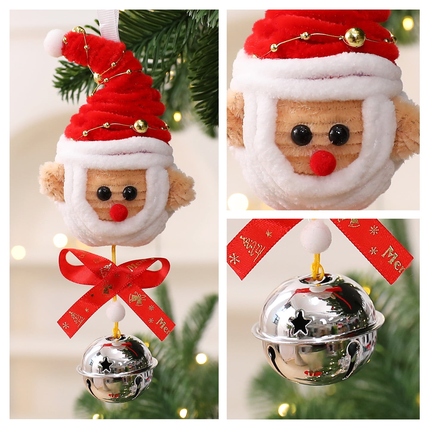 Fufafayo under $5 Bendable Santa Ornament, Santa Claus Pendant ...
