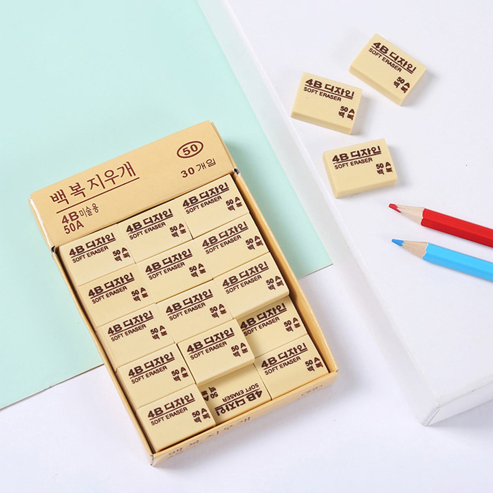 Fufafayo under $5 Eraser, 4B Eraser Set 30 Pack, Korean Version Drawing ...