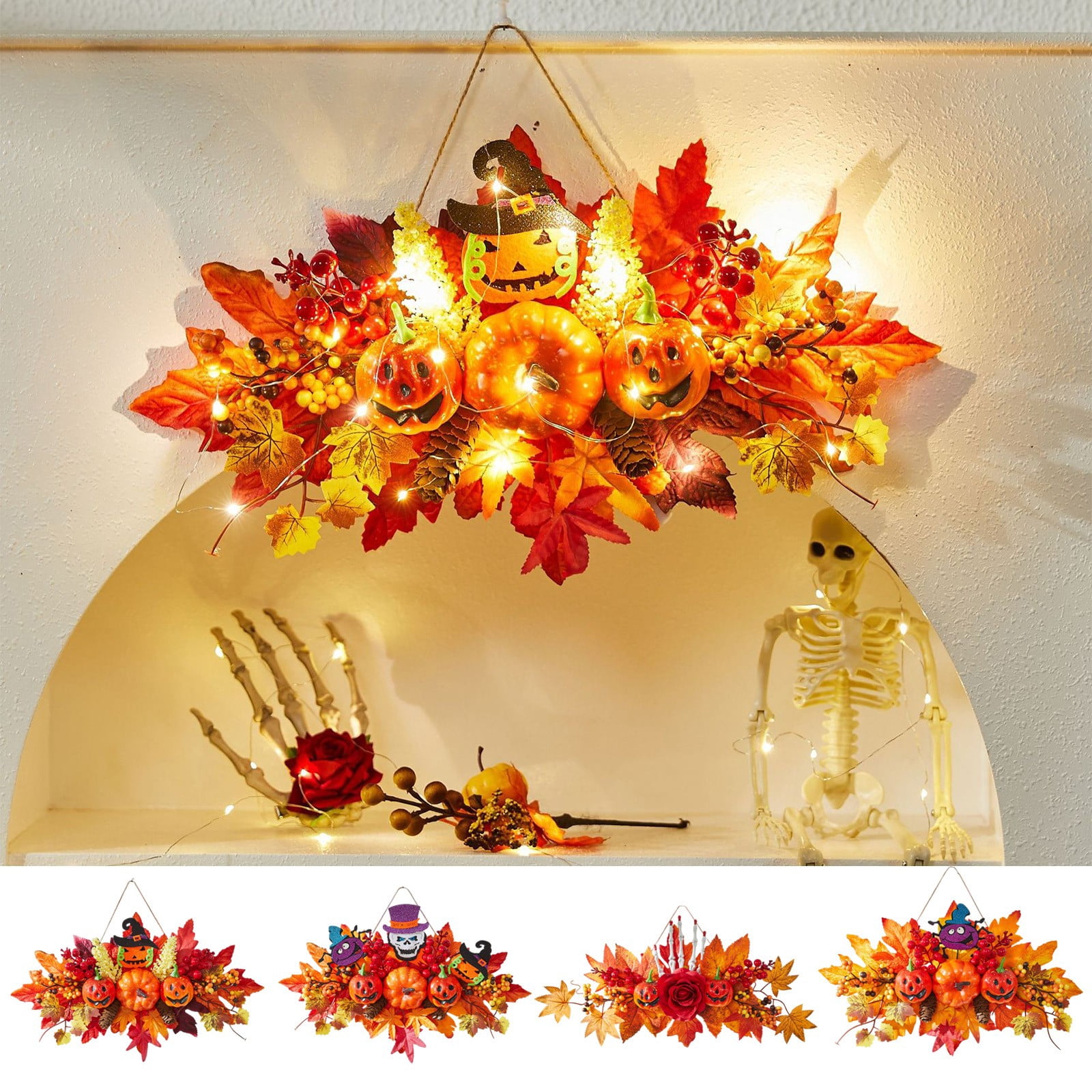 Fufafayo under $5 Fall Maple Leaves Swag for Front Door, 16.5x10 In ...