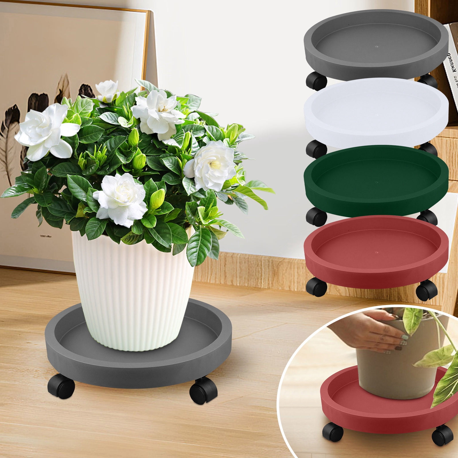 Fufafayo under $5 Flower Pot Mover, Universal Wheel Mobile Tray ...