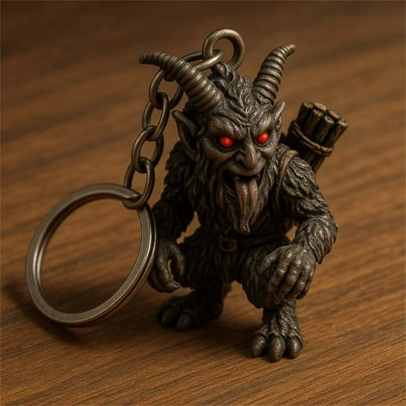 Fufafayo under $5 Krampus keychain pendant, Krampus Keychain, Horror Keychain Pendant, Mythical ...