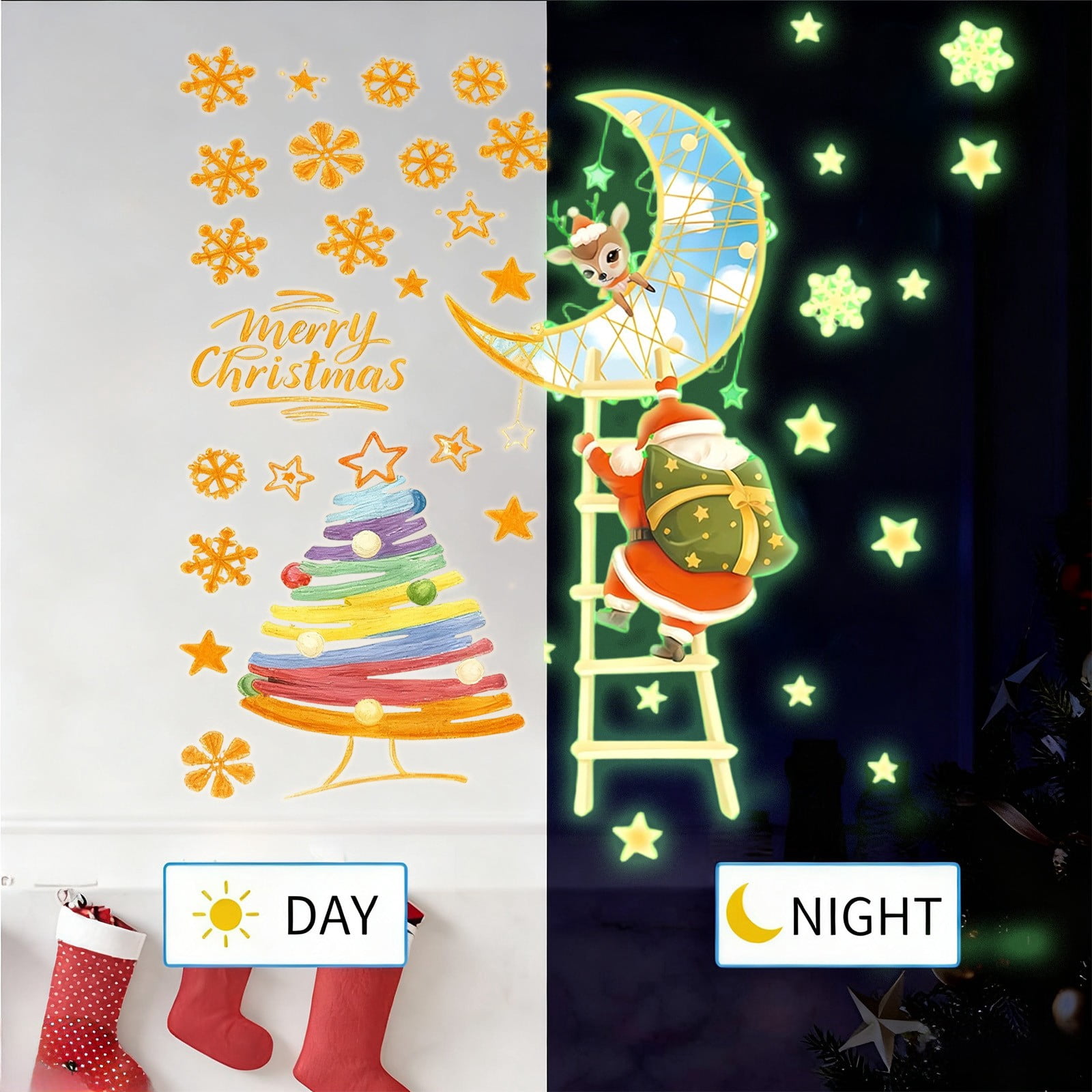 Fufafayo under $5 Luminous Wall Stickers, Glow Dark Christmas Decals ...