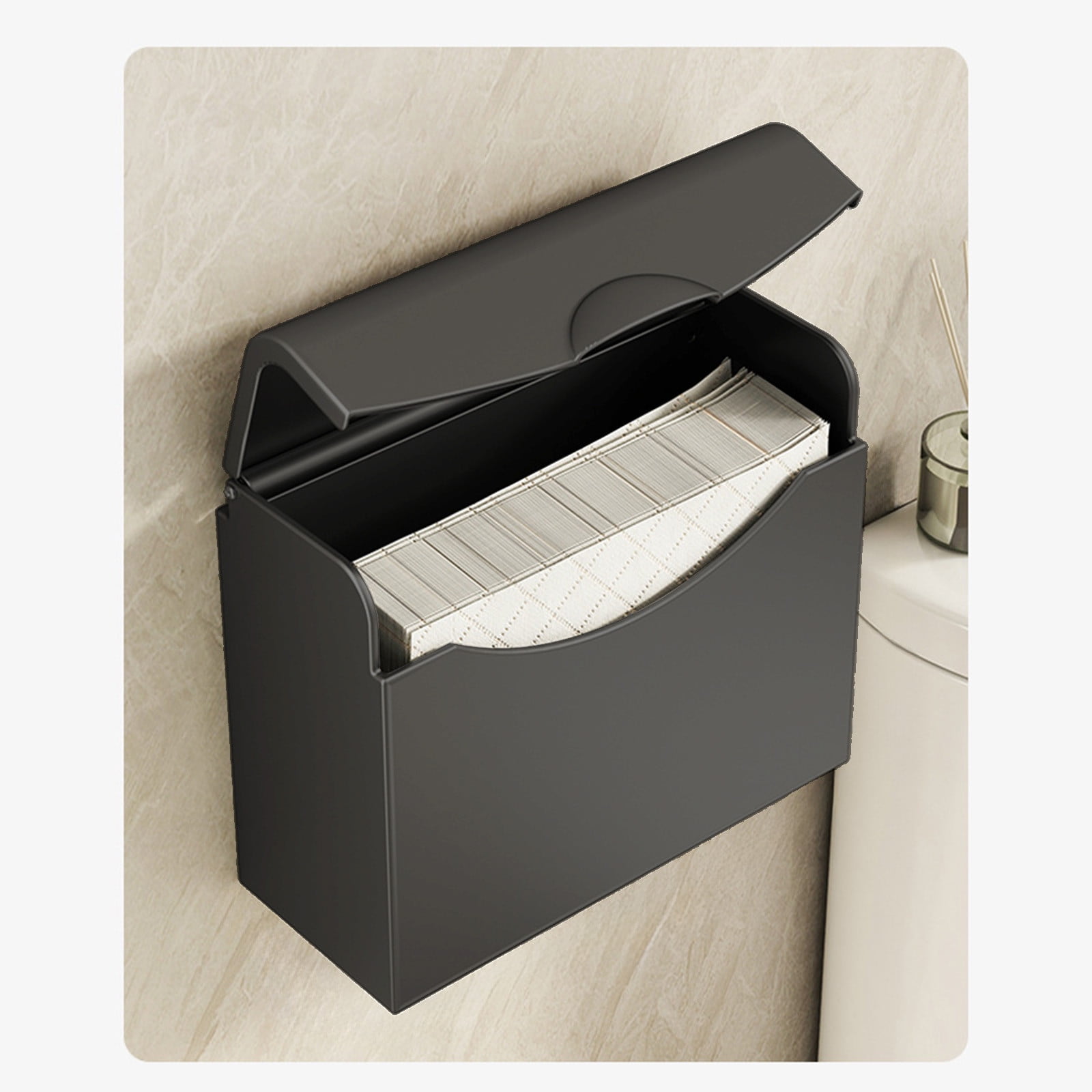Fufafayo under $5 Toilet Tissue Box, Wall Mounted Paper Holder with No ...
