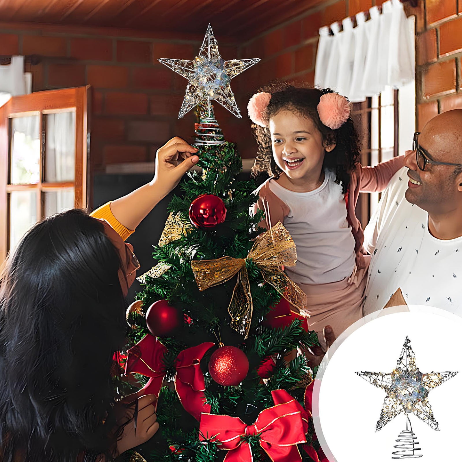 Fufafayo under $5 Tree Topper Star, Illuminated Christmas Topper, Iron ...