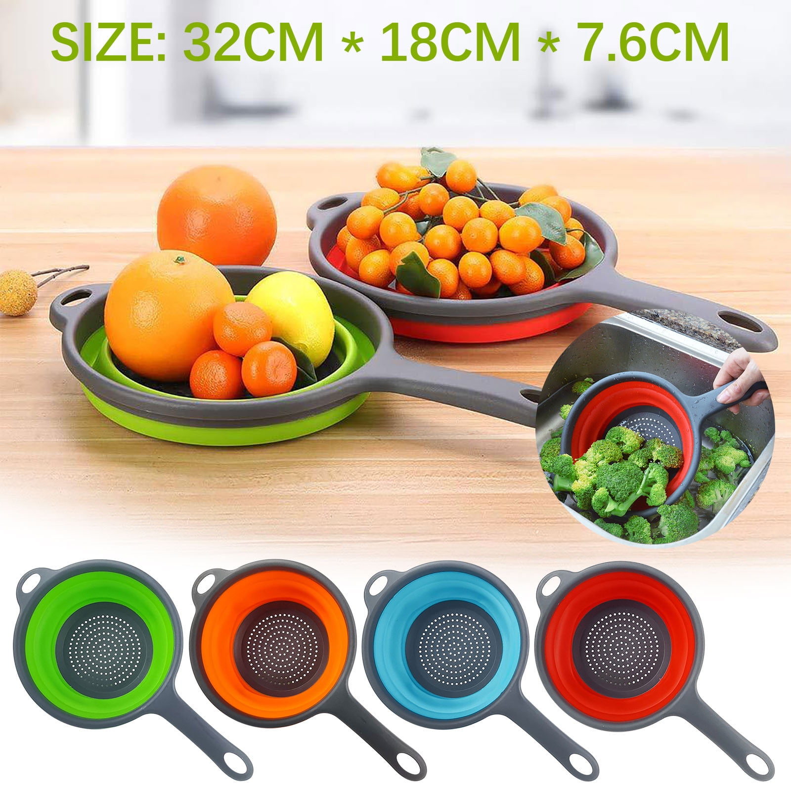 Fufafayo under $5 Vegetable Basket, Foldable Filter Colander, Kitchen ...