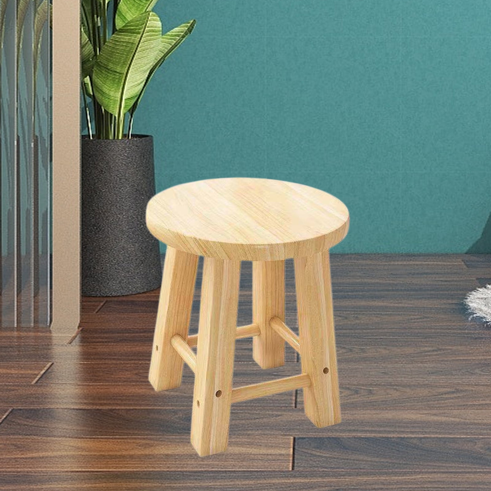 Fufafayo under $5 Wooden Stool, Solid Wood Round Stools, Step Stool ...