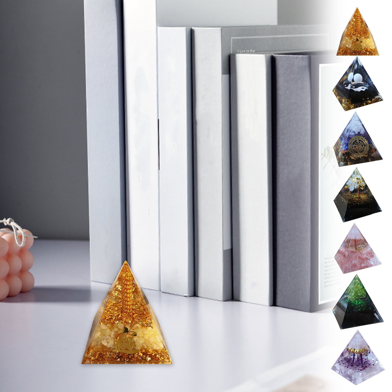 Fufafayo 6Pcs Crystal Quartz Resin Decor, Crystal Decor, Natural Quartz ...