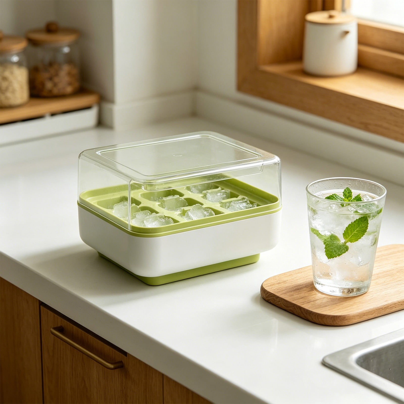Fufafayo 9 Grids Ice Maker Tray Effortless Release Press Ice Molds ...