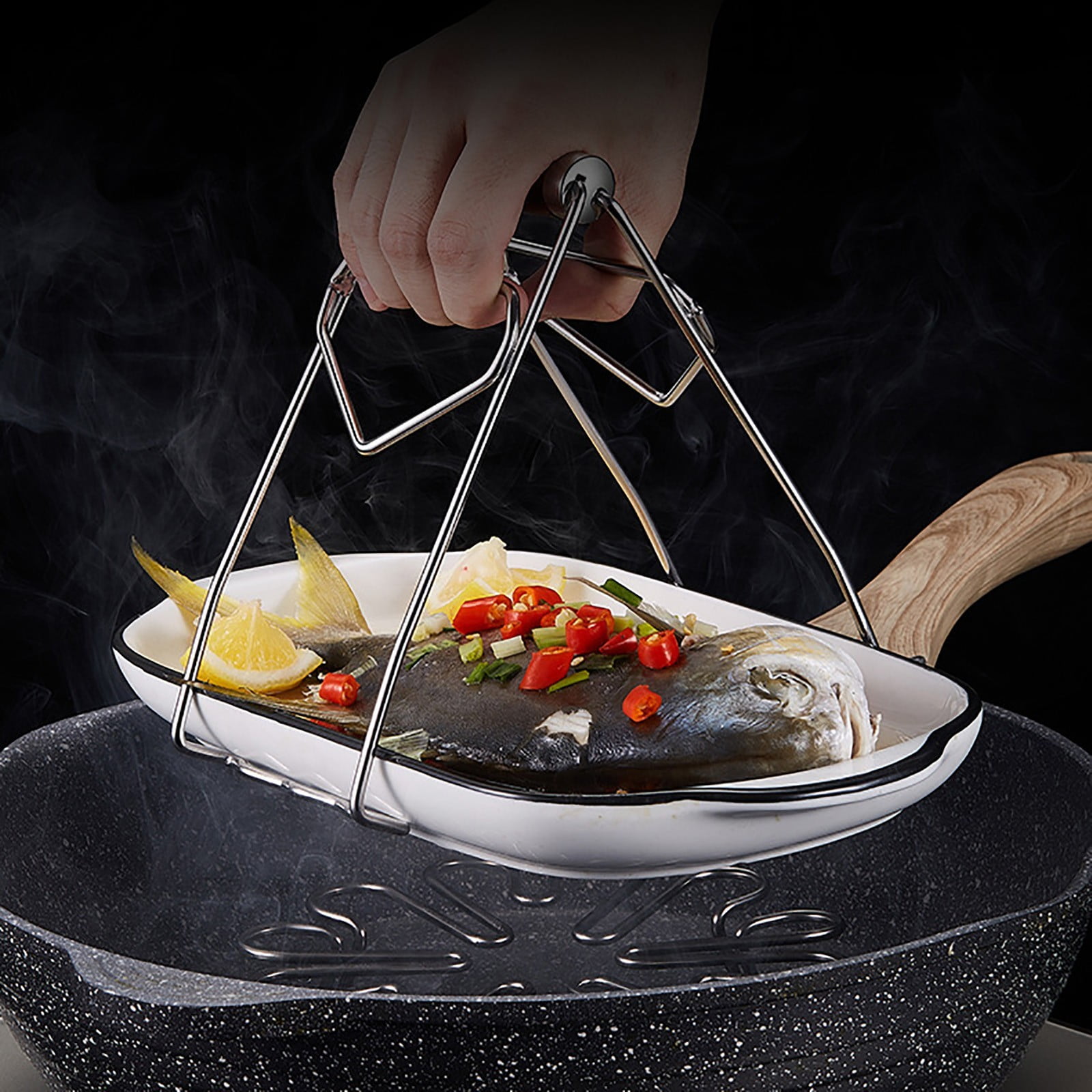 Fufafayo Clearance 304 Stainless Steel Avoidance Slip Bowl Clamp Bowl Clamp Avoidance Scald ...