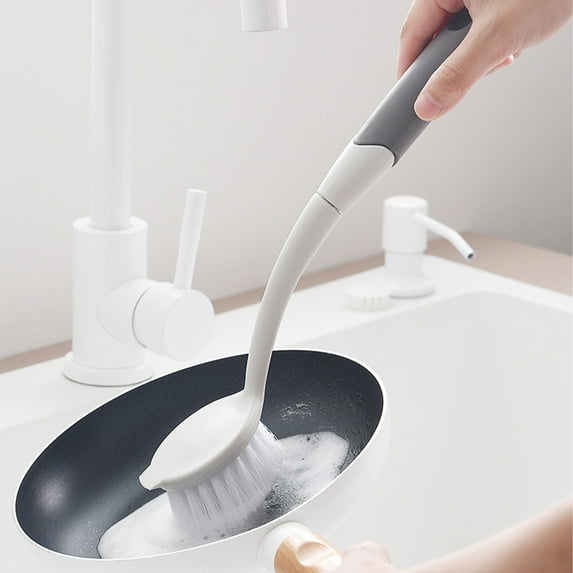Fufafayo Dishwashing Brush with Scraper, Kitchen Scrub Brush Dishwasher ...