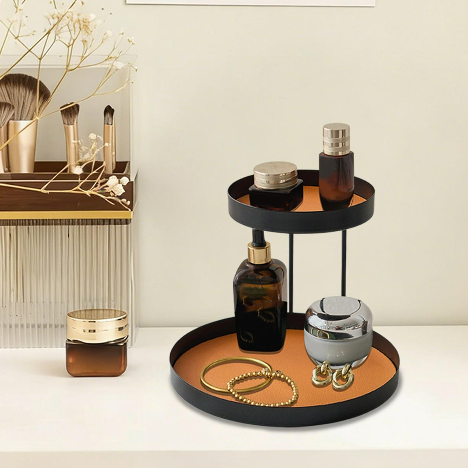 Fufafayo Double Layer Tray, Storage Tray, Double Layer Tabletop Iron ...