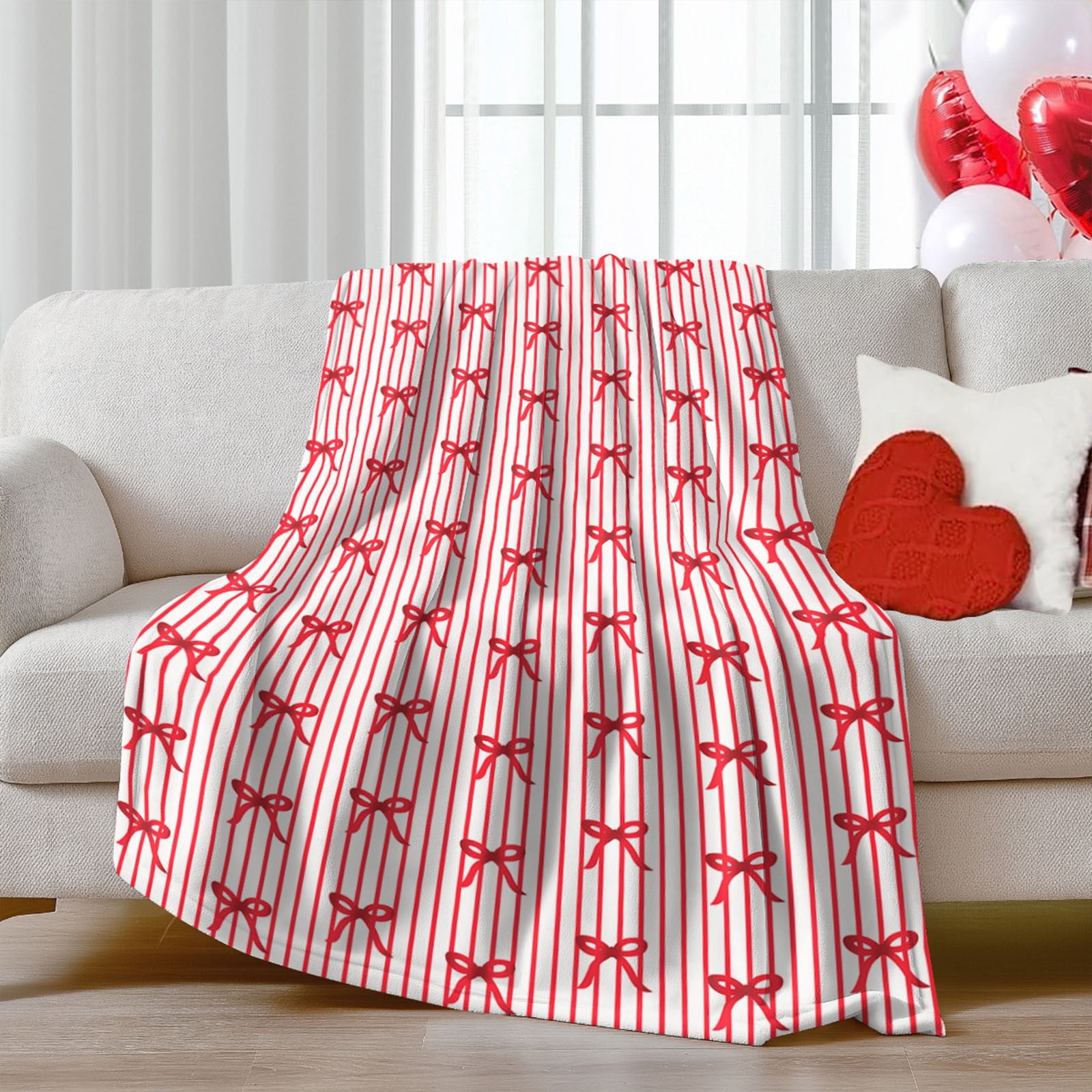 Fufafayo Flannel Sofa Blanket, Sofa Blanket, Bow Ties Flannel Throw ...