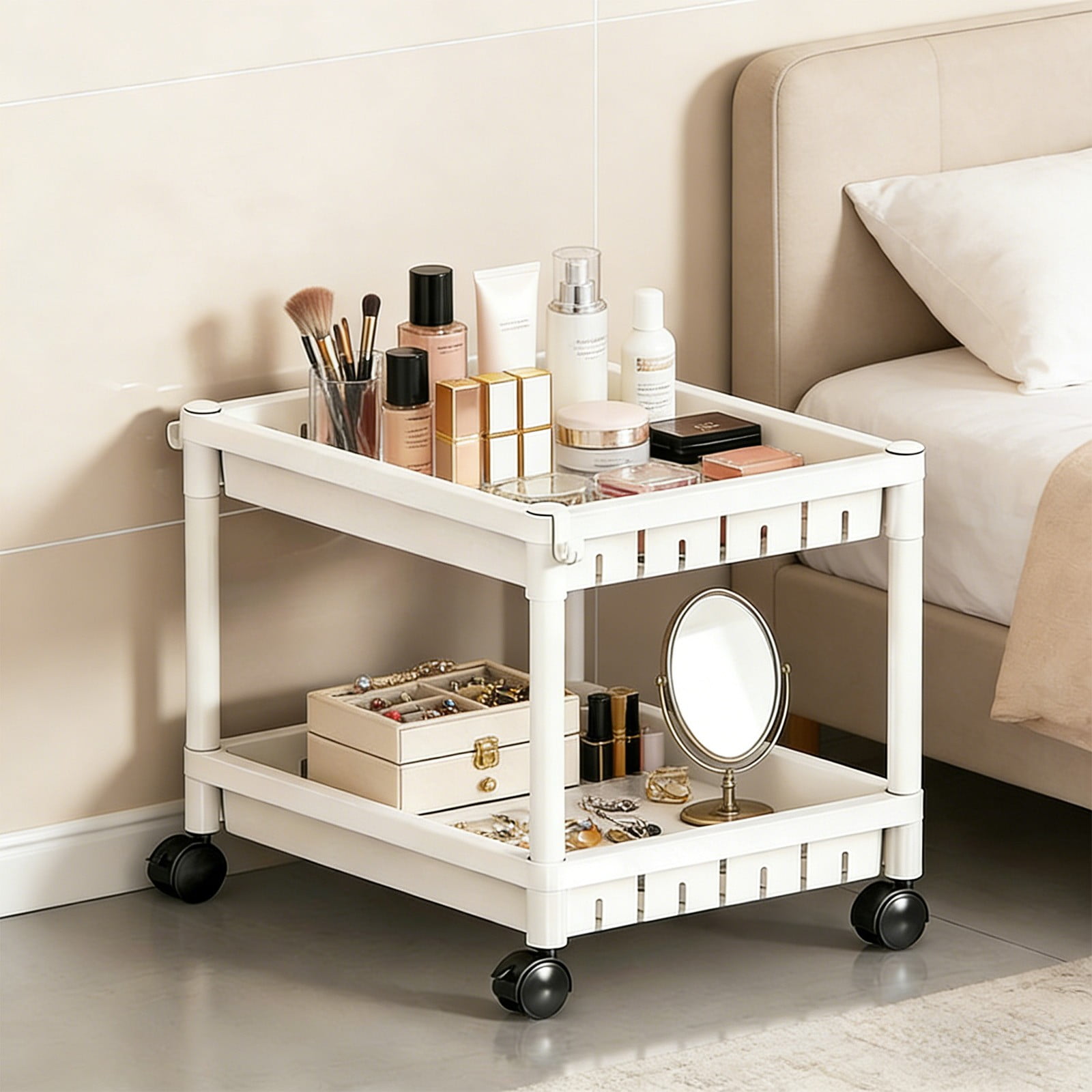 Fufafayo Multi Layer Rolling Storage Cart, Movable Plastic Storage Rack ...