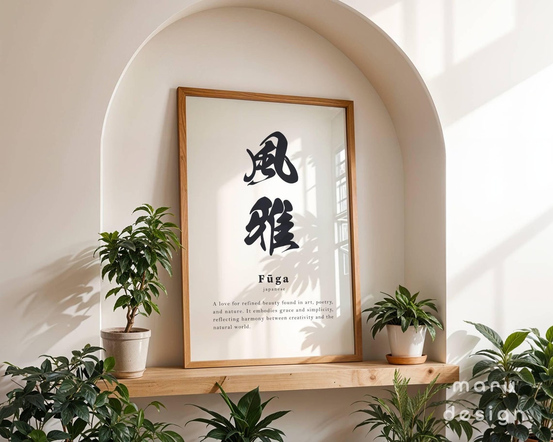 Fuga Definition Wall Art, Japandi Poster, Beautiful Word Print ...