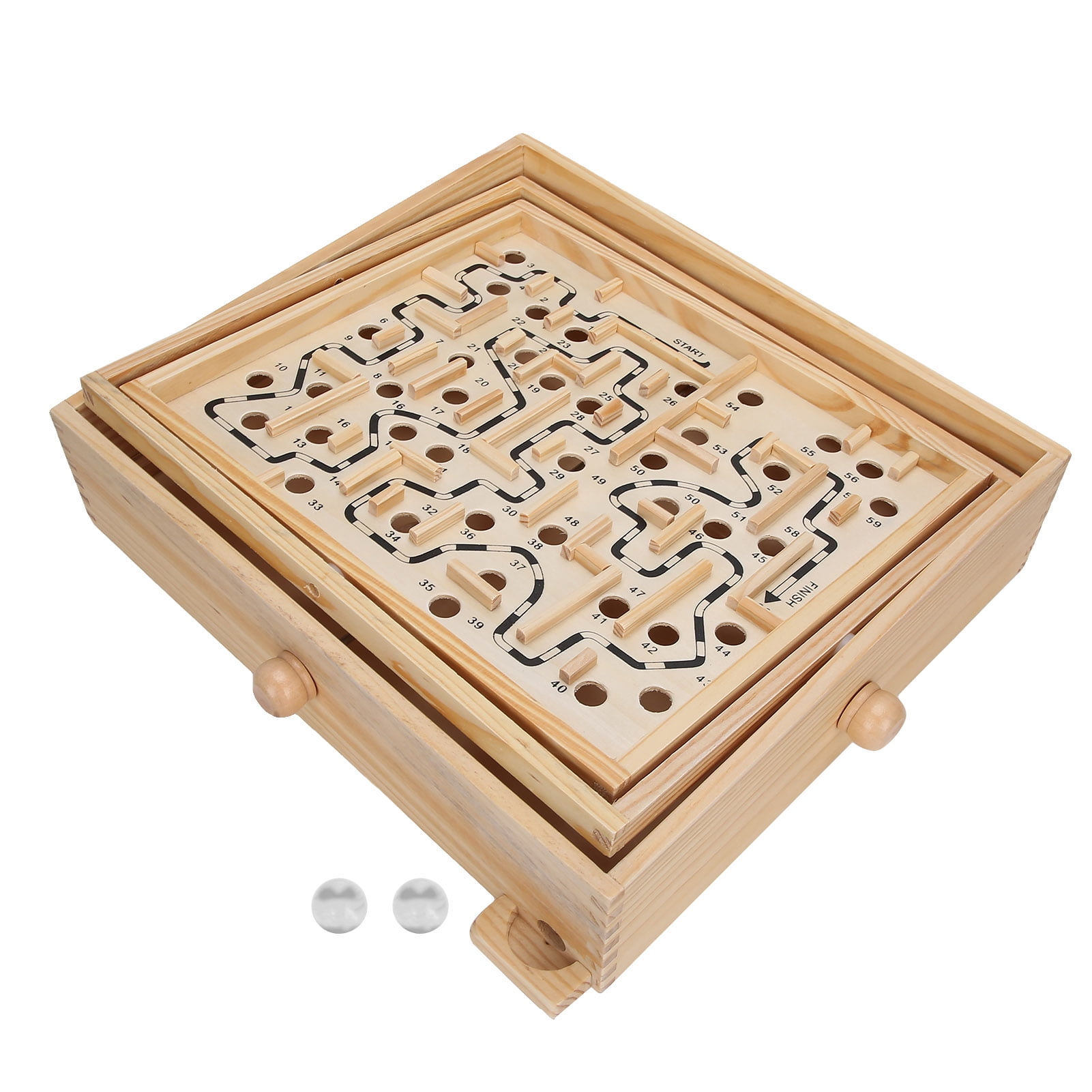 Fugacal Wood Maze Game,Wooden Ball Game Maze Educational Labyrinth ...