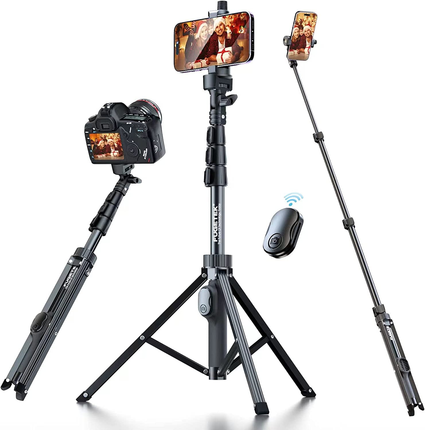 Fugetek 51" Professional Selfie Stick Tripod, 100% All Aluminum Stick ...