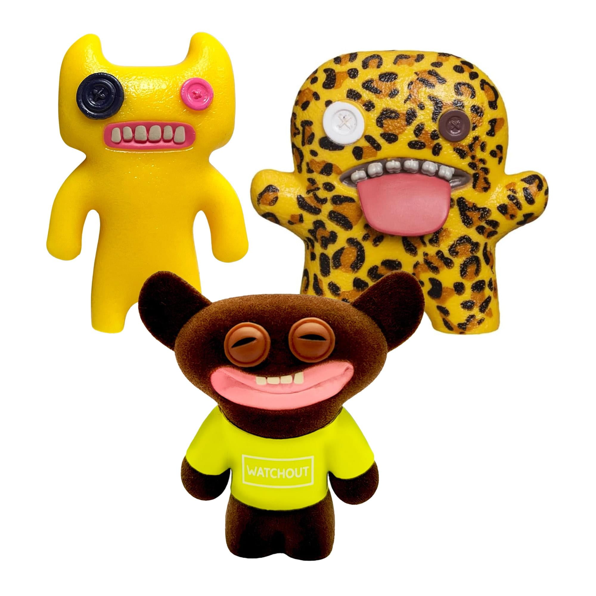 Fuggler 2.5 Inch Figure 3-Pack | Dark Yellow, Leopard Print, Black ...