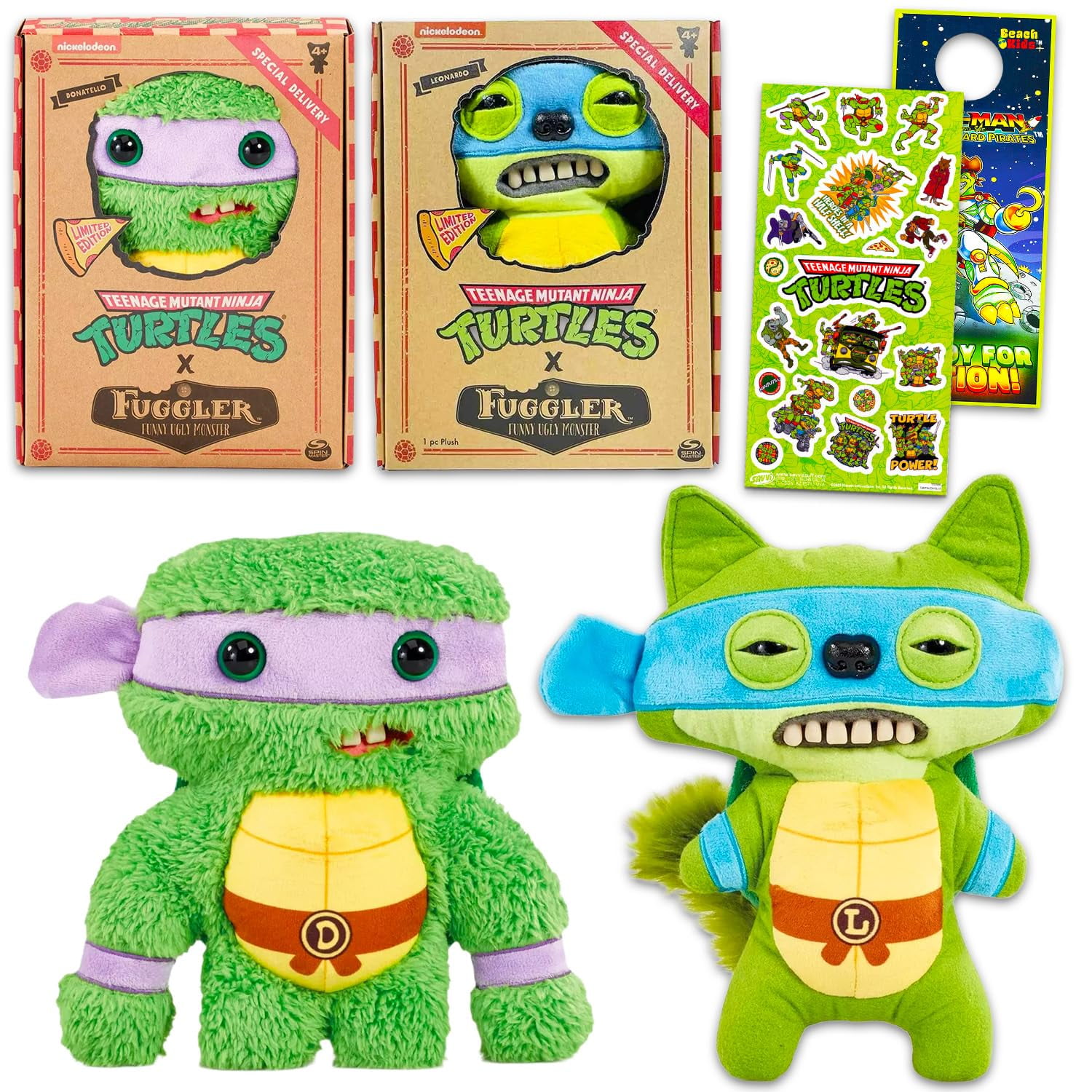 Fuggler Teenage Mutant Ninja Turtles Plushies Set for Kids - Bundle 2 ...