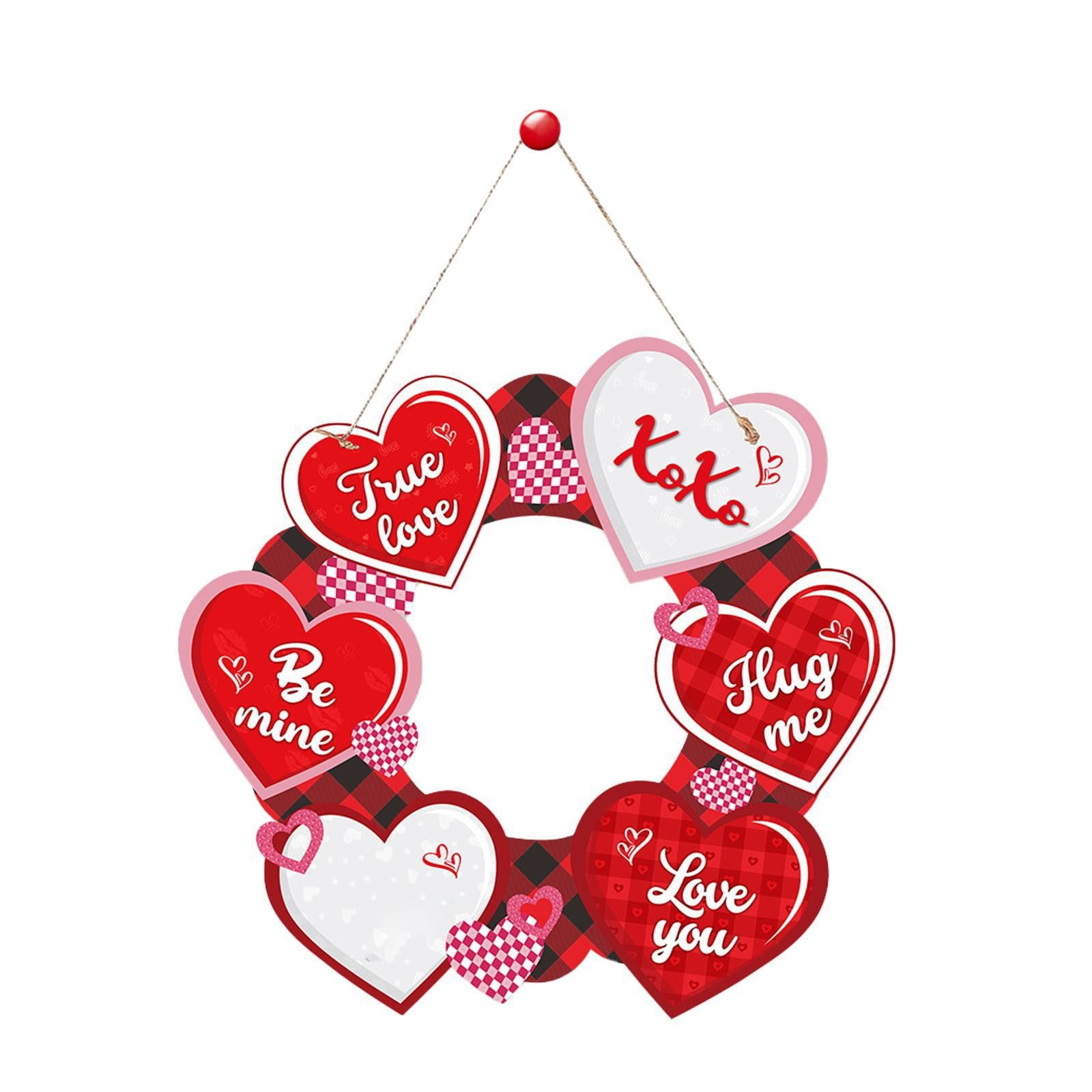 Fugit Clearance Happy Valentine's Day Signs Hanging Wooden Door Sign ...
