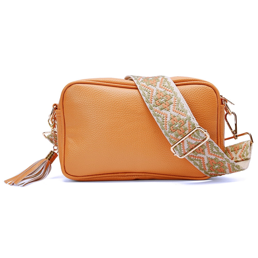 Fugua Women Fashion Double Strap Messenger Color Tassel Bag Shoulder ...