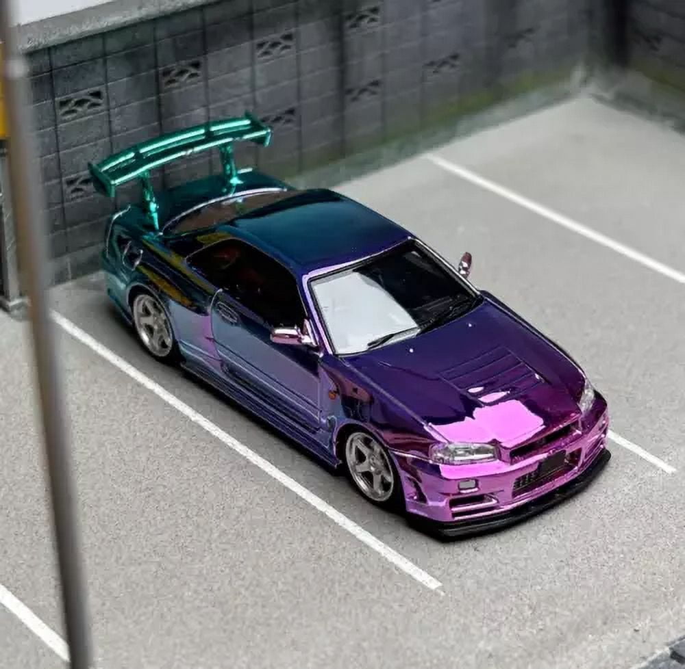 Fuji 1:64 JDM Purple Skyline GTR R34 Nismo Z-Tune Model Diecast Metal ...
