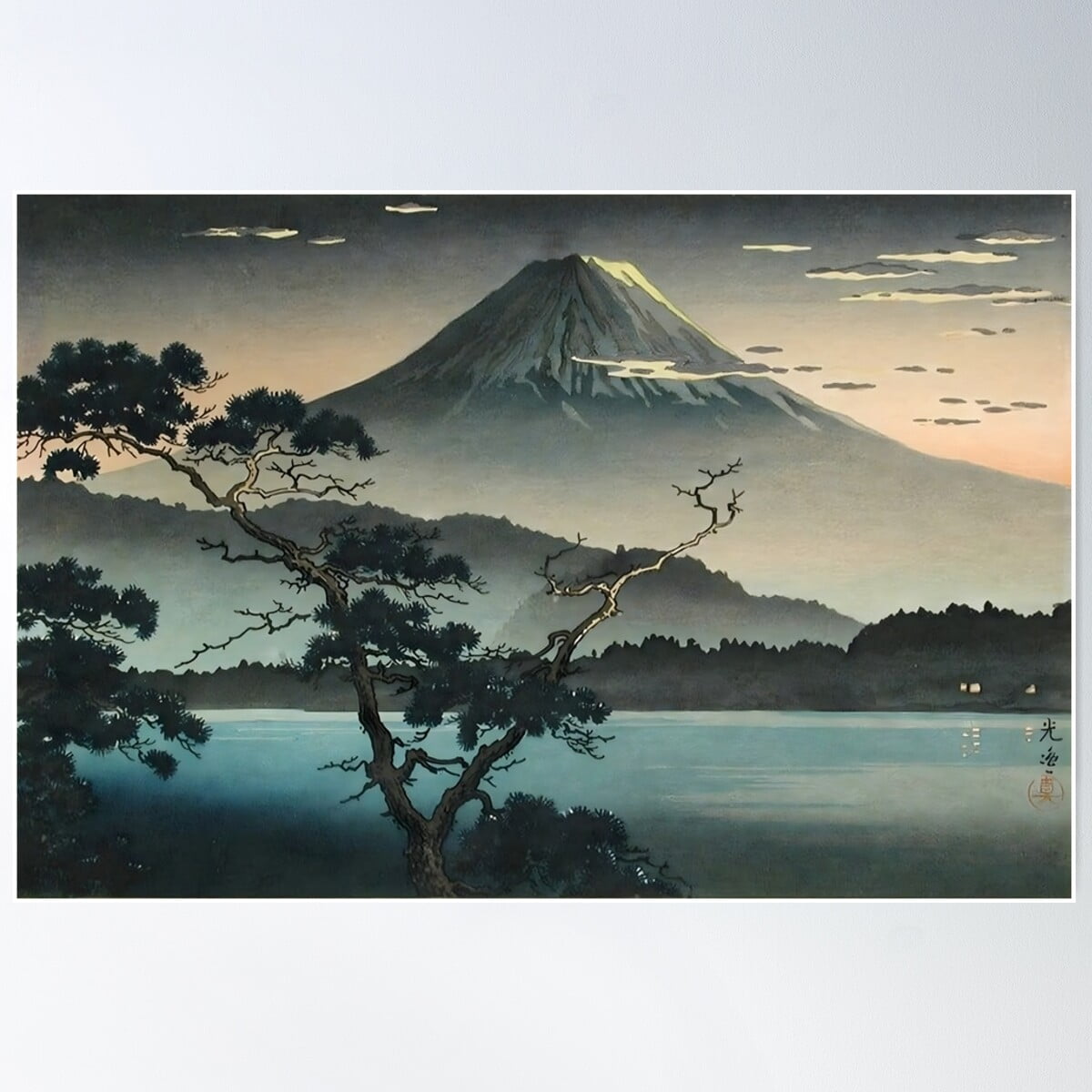 Fuji From Lake Kawaguchi By Tsuchiya Koitsu Poster Wall Art, Modern ...
