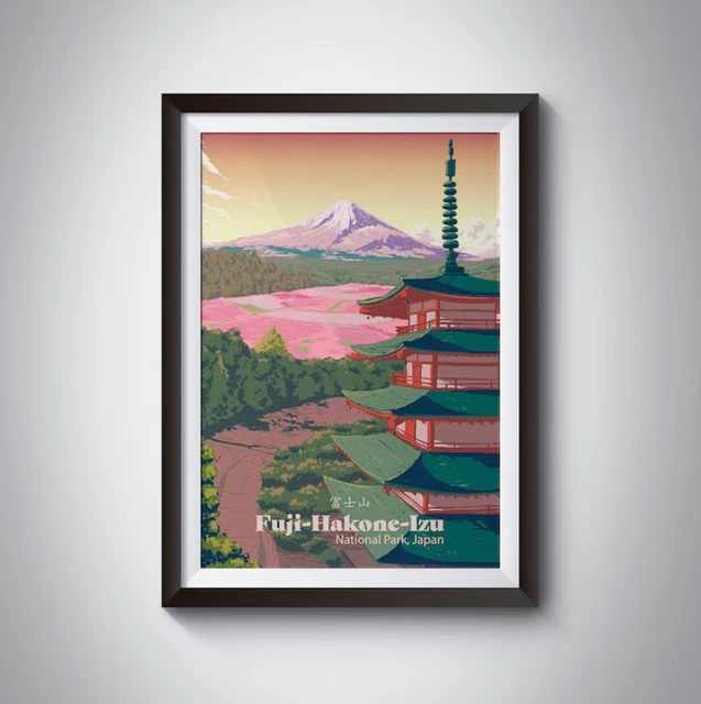 Fuji Hakone Izu National Park Poster, Japan Travel Poster, Mount Fuji Wall Art NO FRAMED POSTER ...