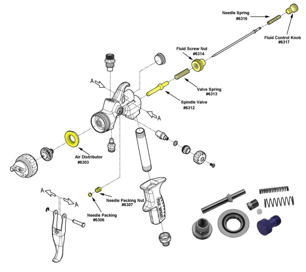 Fuji Spray Rebuild Kit For Mpx-30 Compressor Spray Gun - Walmart.com