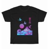Fuji Yama Japanese Herons Rising Sun Otaku Kanji Art Design Unisex T ...