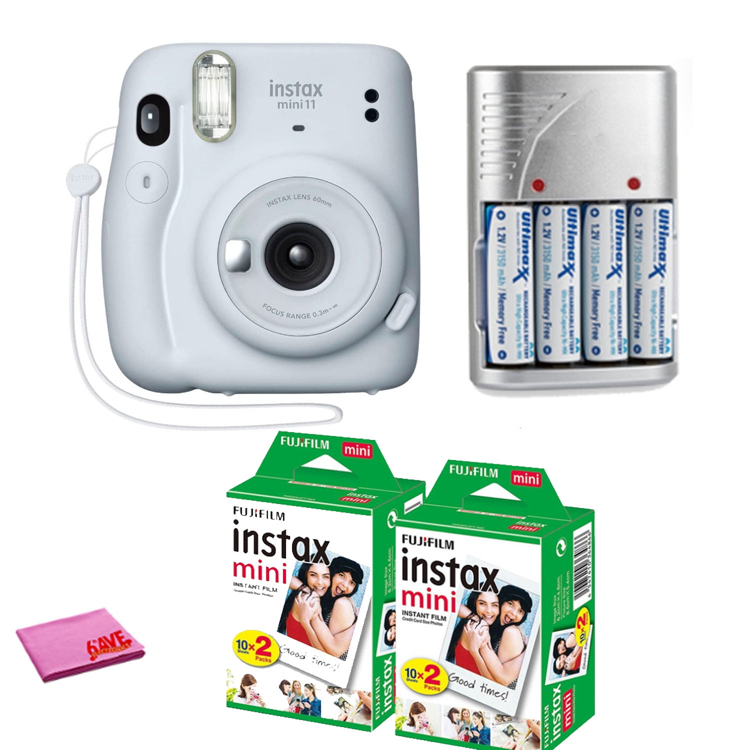 FujiFilm Instax Mini 11 Instant Camera Ice White (16654798) + 2x Instax ...