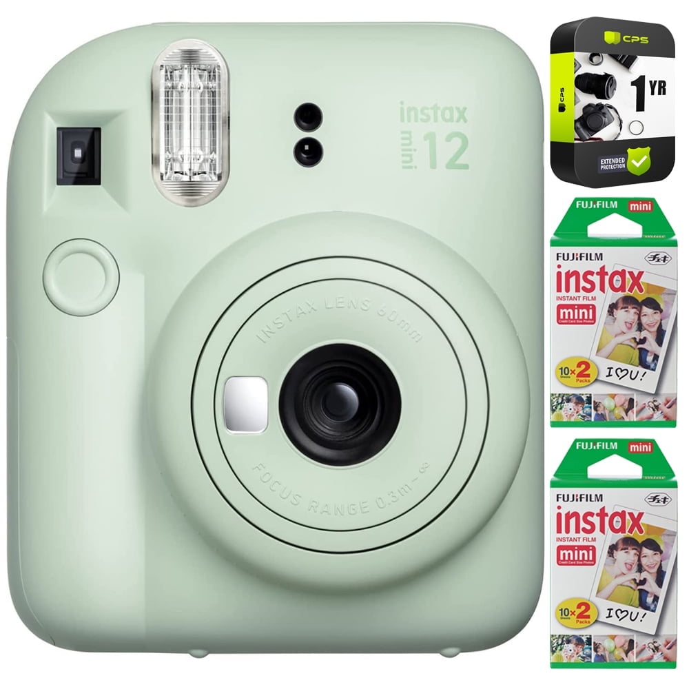 Fujifilm Instax Mini 12 Camera, Mint Green with Twin Pack Film (40 ...